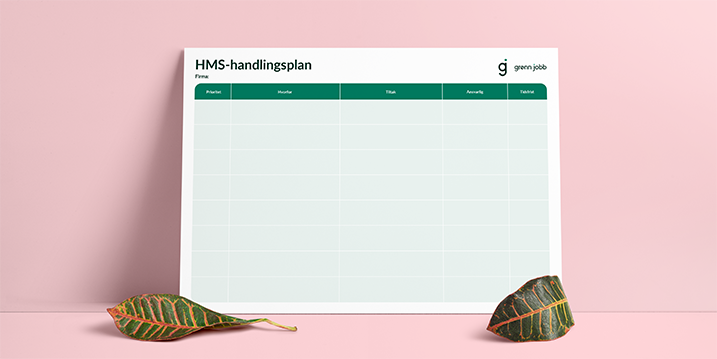 Last ned gratis skjema for HMS-handlingsplan | Grønn Jobb